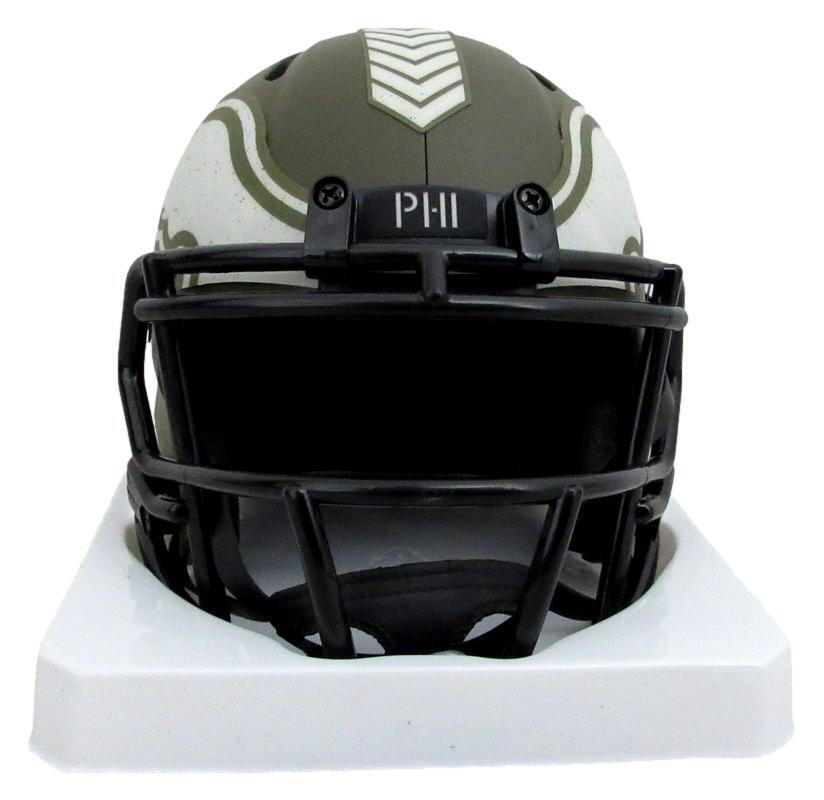 Jordan Mailata Autographed Mini Salute To Service Helmet Eagles JSA 18 ...