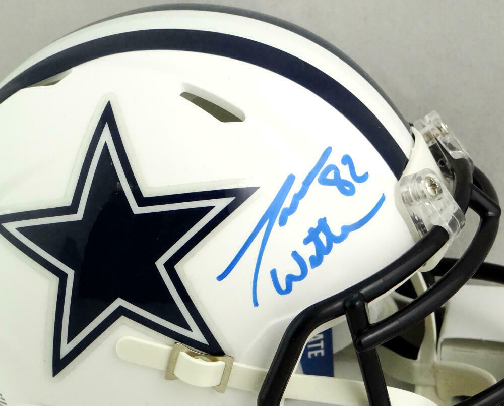 Jason Witten Signed Dallas Cowboys Flat White Mini Helmet- Beckett *Ba ...