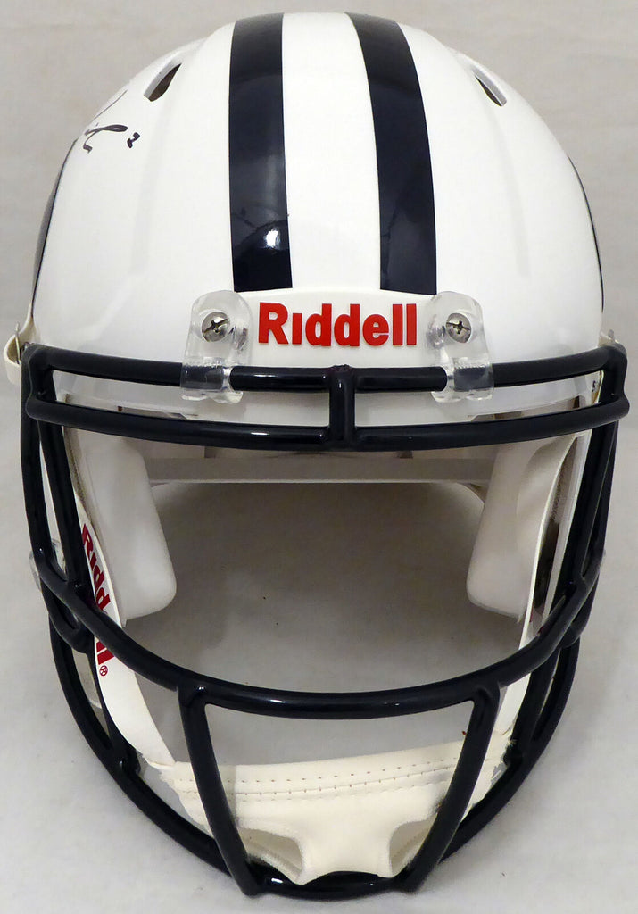 ZACH WILSON AUTOGRAPHED BYU WHITE FULL SIZE SPEED HELMET BECKETT QR 19 ...