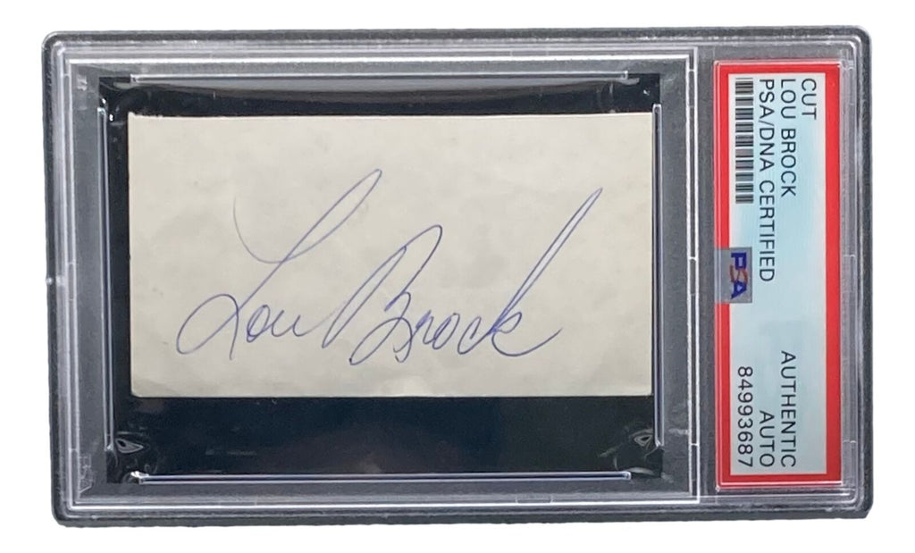 Lou Brock St. Louis Cardinals Signed Slabbed Cut Signature PSA/DNA ...
