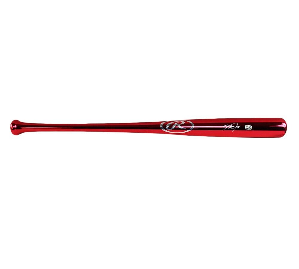 Mike Trout Signed Los Angeles Angels Rawlings Red Chrome MLB Bat ...