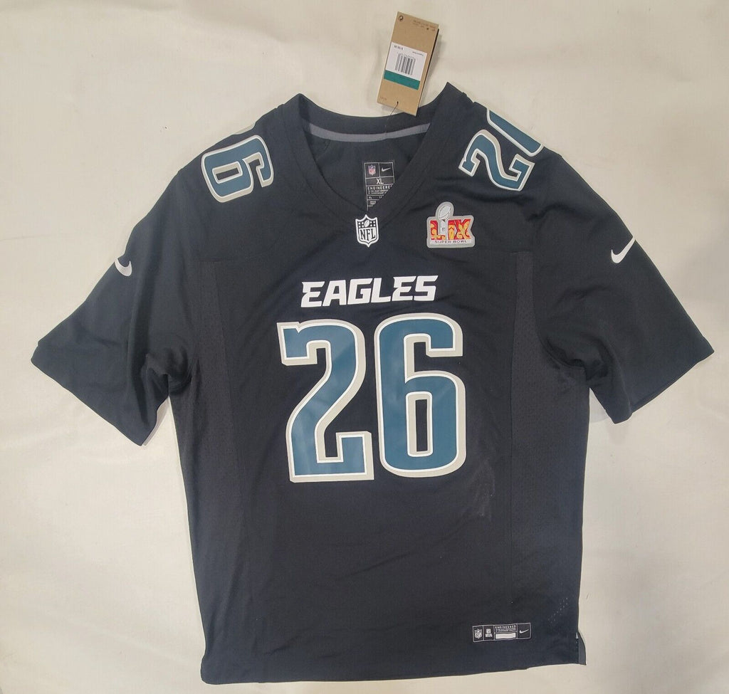 SAQUON BARKLEY SIGNED PHILADELPHIA EAGLES NIKE SCREENPRINT ALT SUPER B ...