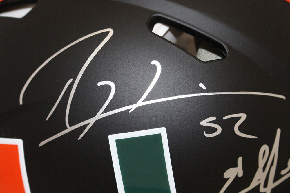 Ray Lewis & Ed Reed Autographed Miami Hurricanes '17 Nights F/S Helmet ...