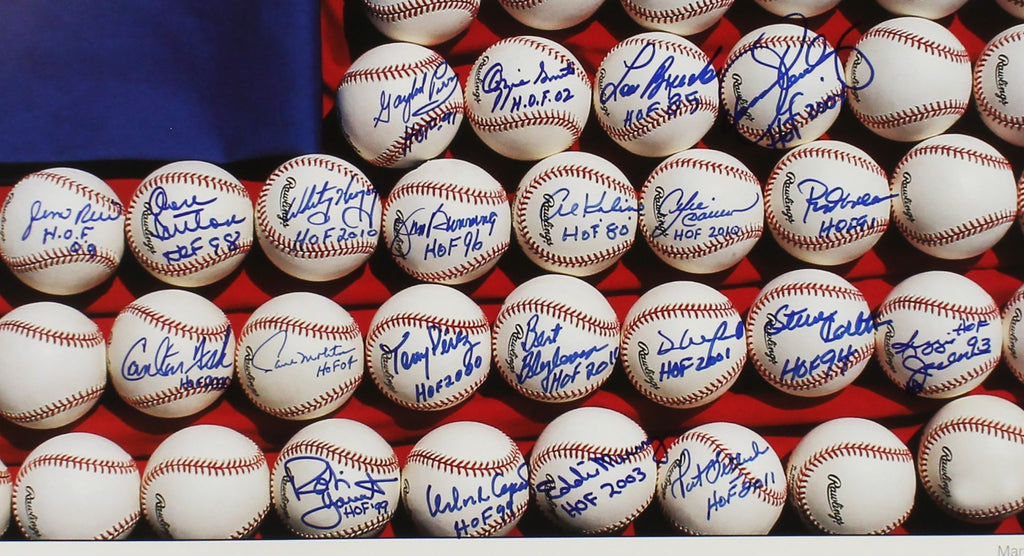 O Cepeda, R Yount , Jim Rice Signed Unframed Old Glory Baseball Print ...