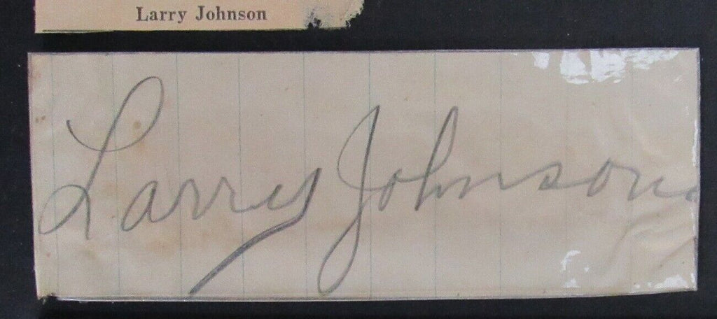 Larry Johnson Haskell Indian/New York Giants Signed Cut with Pic 15019 ...