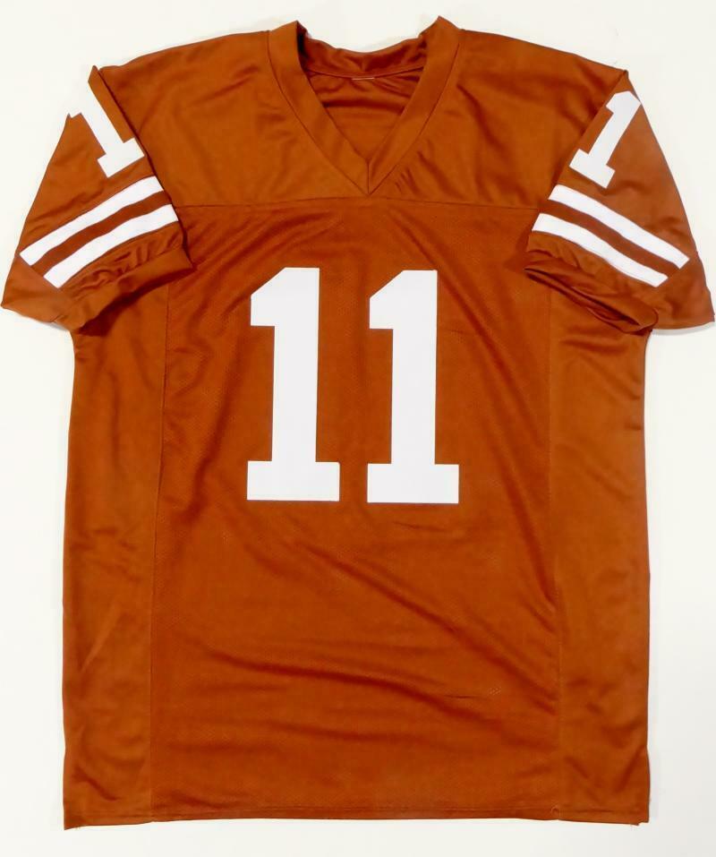 Major Applewhite Autographed Orange College Style Jersey w/Hook Em- JS ...
