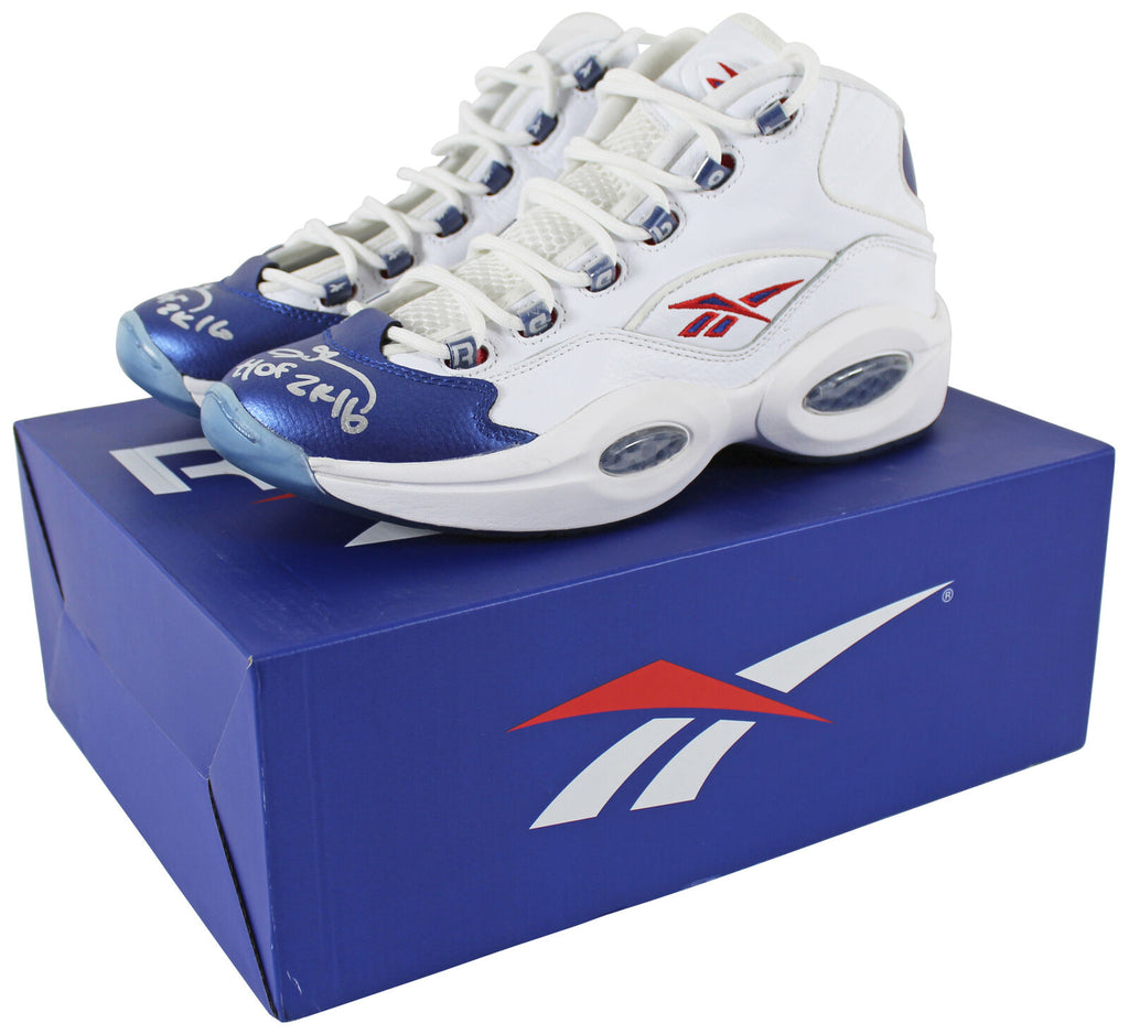 76ers Allen Iverson "HOF 2k16" Authentic Signed Reebok Question Shoes ...