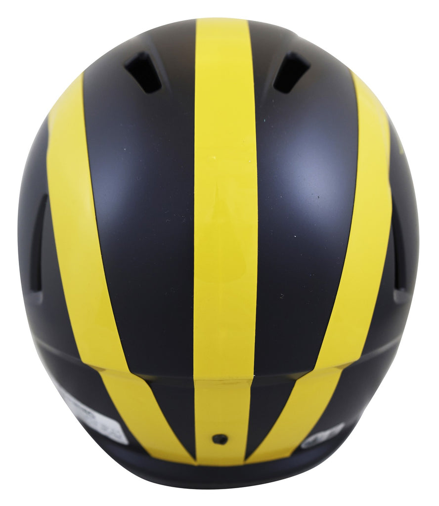 Michigan Ty Law "Go Blue!" Signed Riddell Full Size Speed Rep Helmet B ...