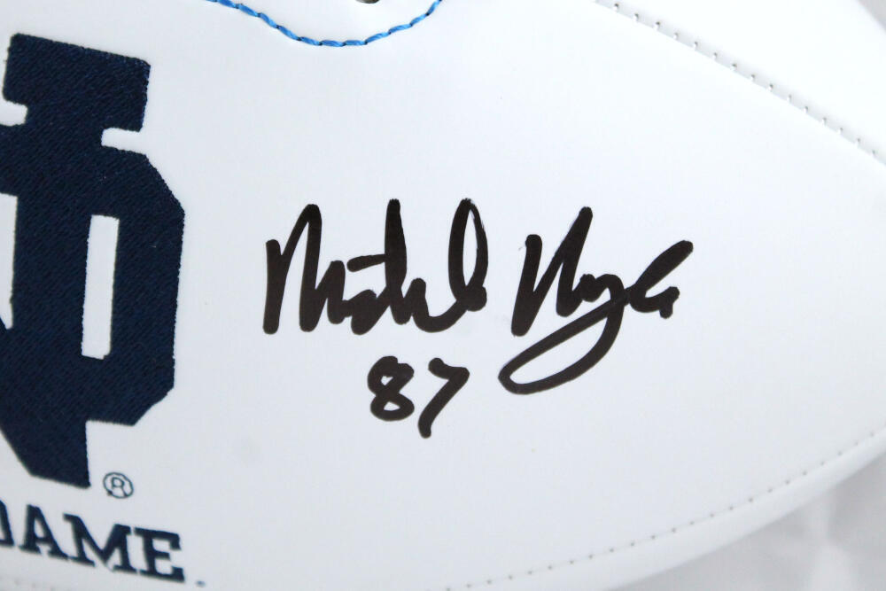 Cole Kmet Michael Mayer Signed Notre Dame Logo Football-Beckett W Holo ...