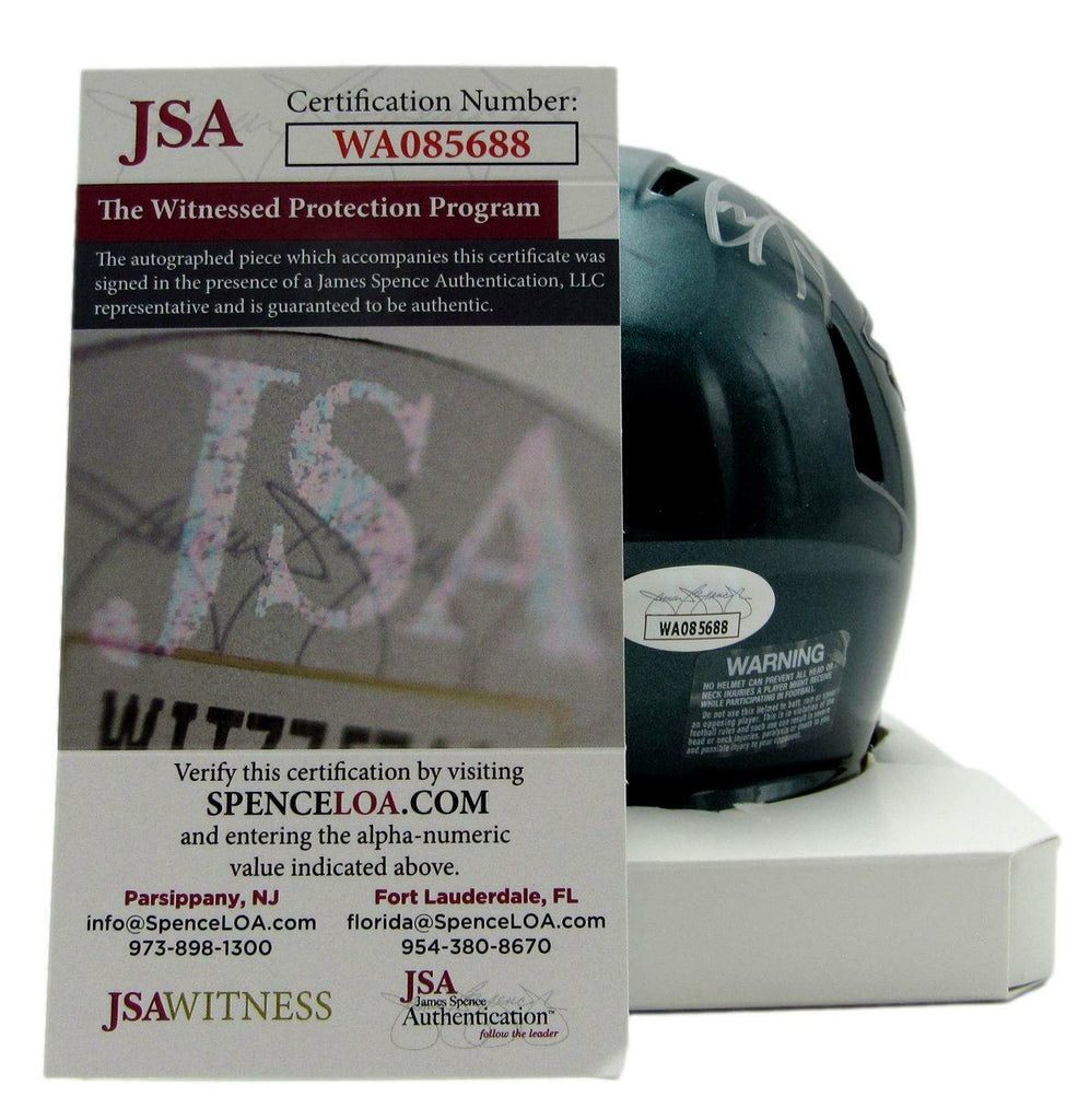 Jason Peters Signed/Autographed Eagles Speed Mini Football Helmet JSA ...