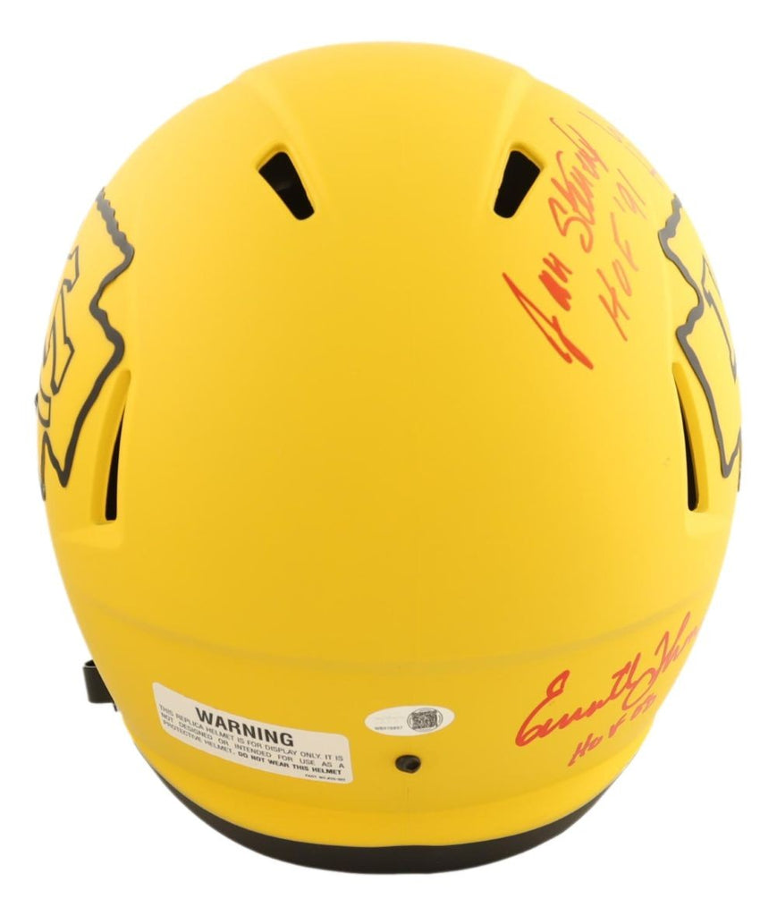 Stenerud Roaf Shields Thomas Signed Chiefs FS Rave Speed Replica Helme ...