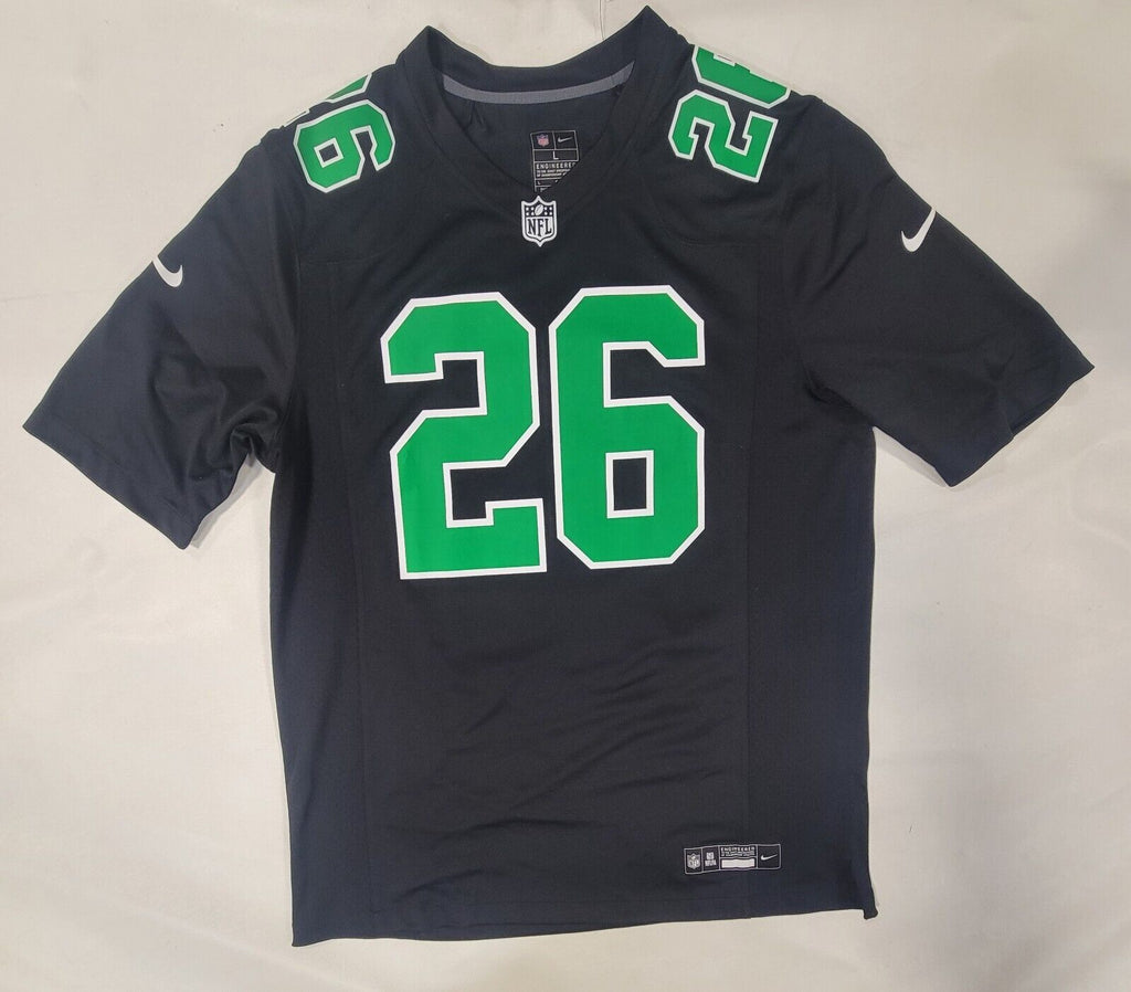 SAQUON BARKLEY SIGNED PHILADELPHIA EAGLES NIKE SCREENPRINT ALT JERSEY ...