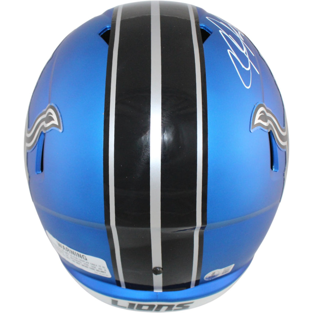 Calvin Johnson Autographed Detroit Lions F/S 24 Alt Helmet Beckett Wit ...