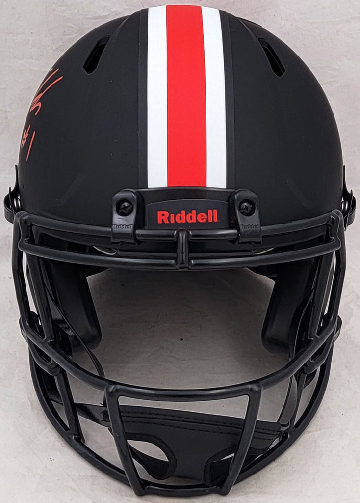 JUSTIN FIELDS AUTOGRAPHED OHIO STATE ECLIPSE FULL SIZE AUTH HELMET BEC ...