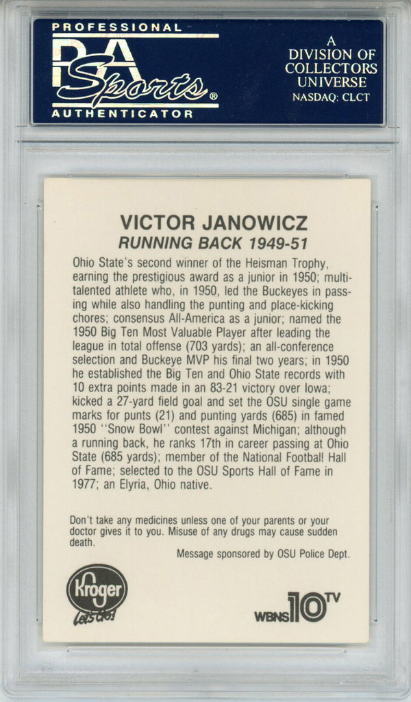Vic Janowicz Autographed/Signed 1988 Kroger Trading Card PSA Slab 4377 ...