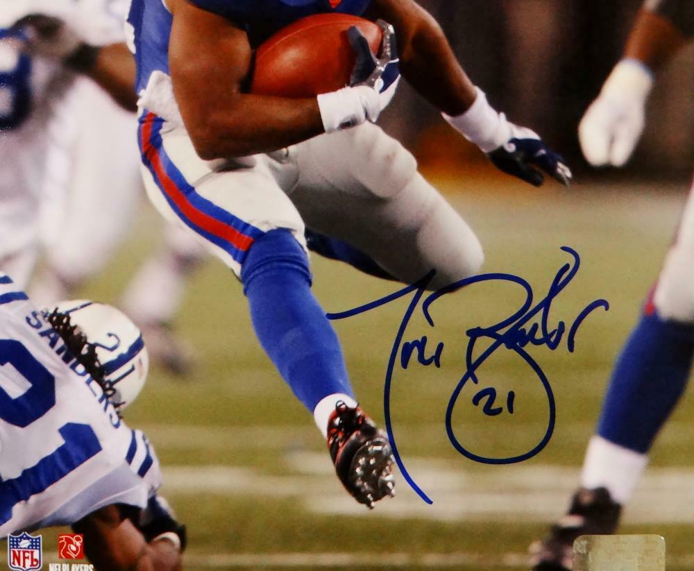 Tiki Barber Autographed New York Giants 8x10 Hurdling PF Photo- JSA W ...