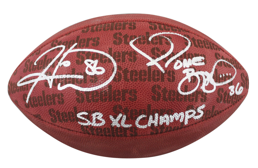 Jerome Bettis & Hines Ward Signed "Duke" Team Showcase Football W/ Cas ...
