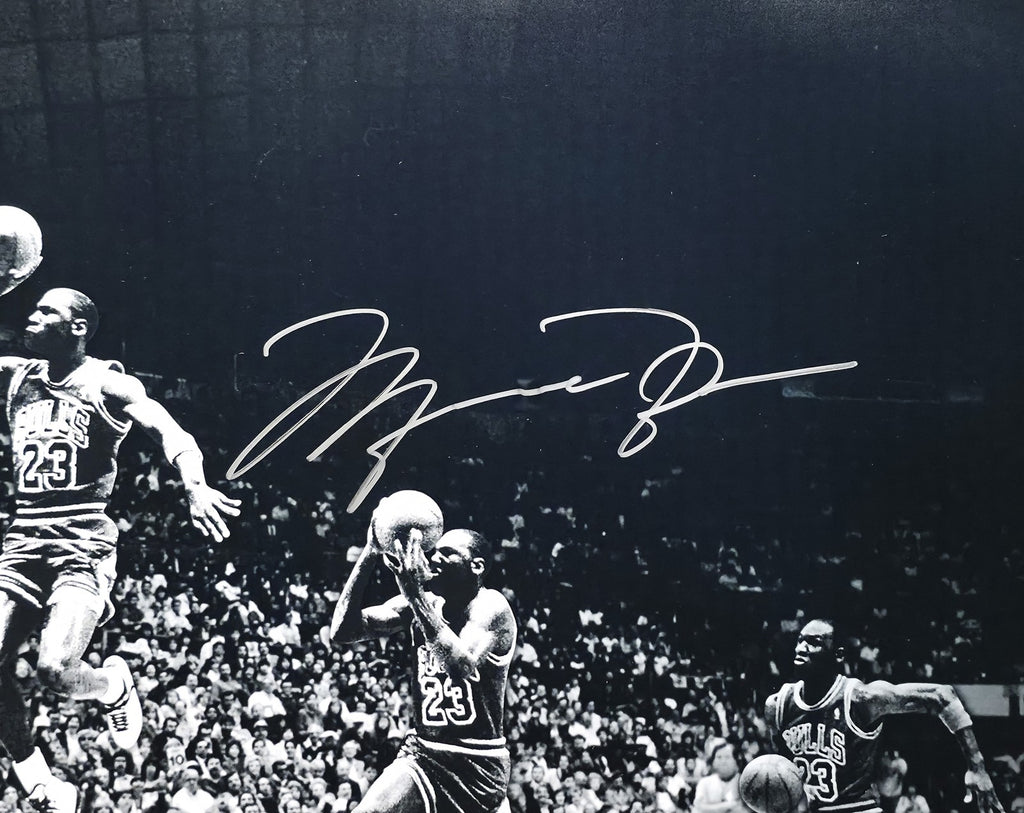 Michael Jordan Autographed Framed 18x36 Photo Bulls 69/123 UDA BAM1588 ...