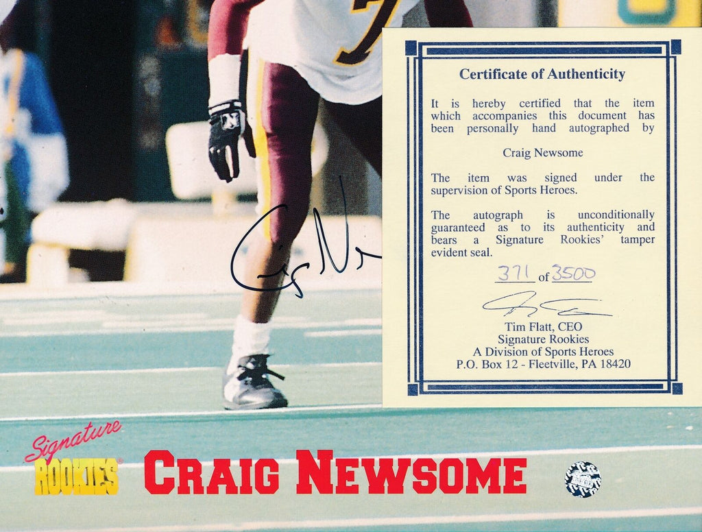 Craig Newsome Autographed Signature Rookies 371 of 3500 8x10 Photo Ari ...