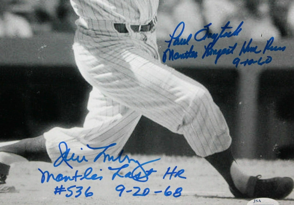 Paul Foytack & Jim Lonborg Autographed 11x14 Mantle Swinging Photo- JS ...