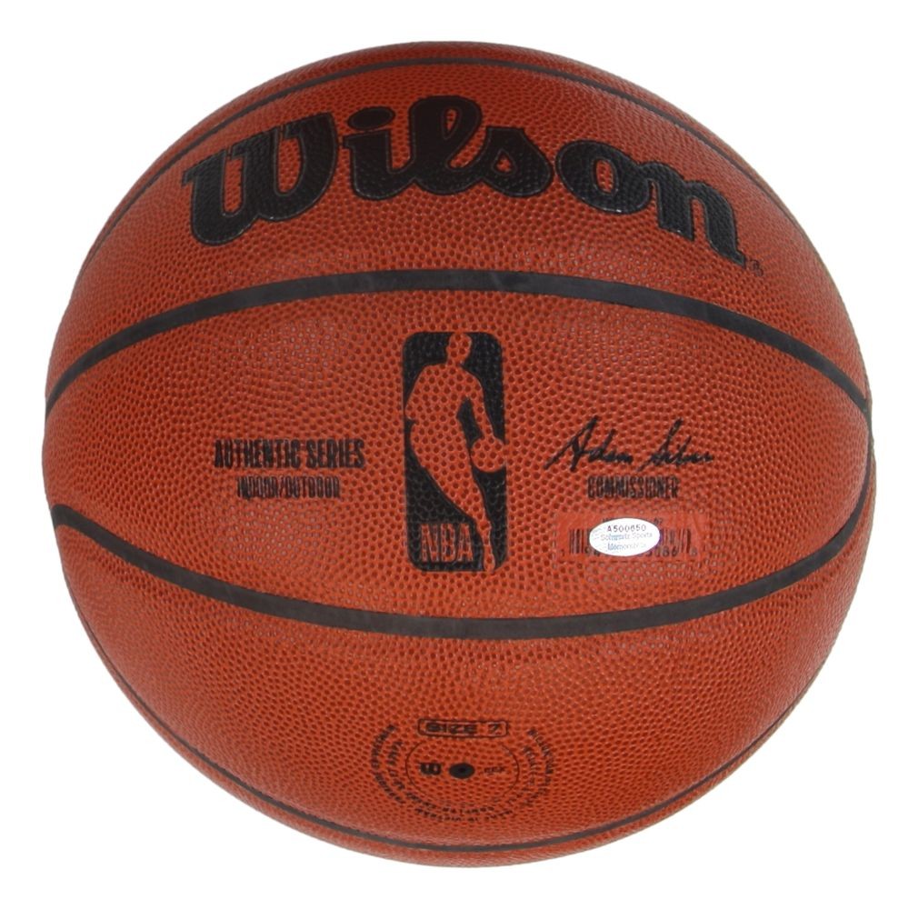 Adrian Dantley Jazz Signed Wilson Authentic NBA Basketball HOF 08 Schw ...
