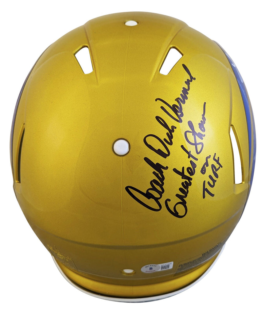 Rams (3) Warner, Faulk & Vermeil Signed Flash F/S Speed Proline Helmet ...