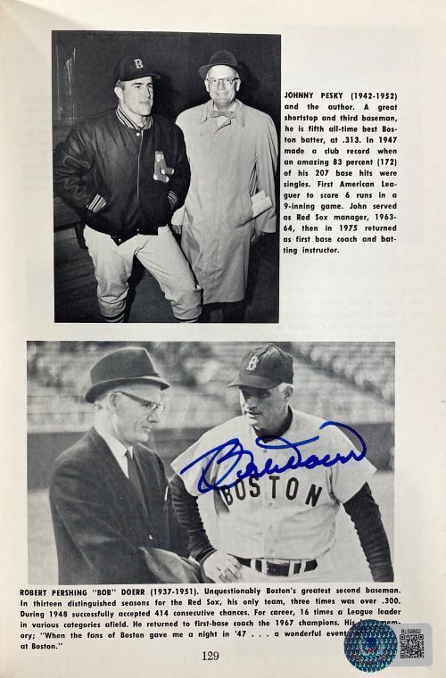 Bobby Doerr Signed Boston Red Sox 75th Anniversary Hardcover Book BAS ...