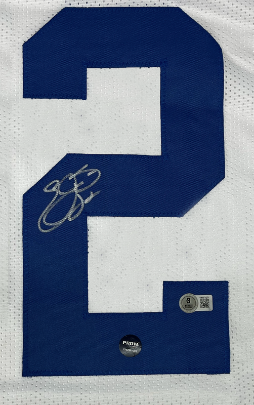 Emmitt Smith of the Cowboys Autographed Custom White #22 Jersey Becket ...