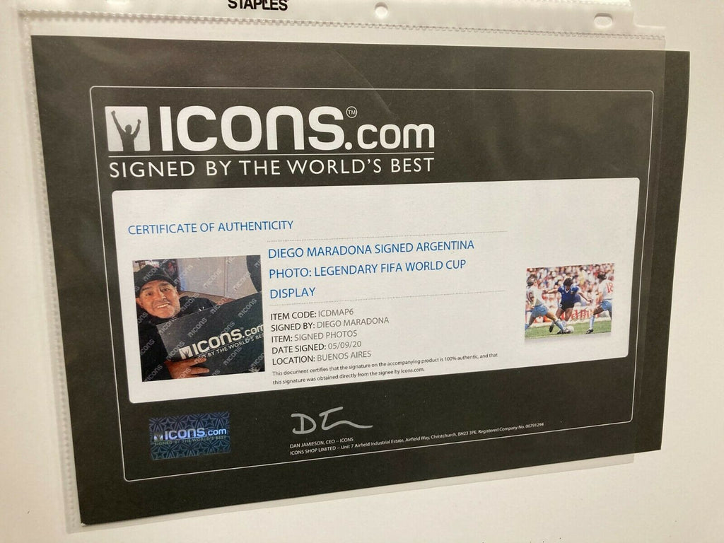 Diego Maradona Signed Autographed Photo Custom Framed to 20x24 Icons ...