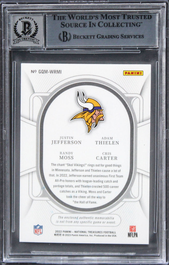 (4) Moss, Carter, Jefferson & Thielen Signed 2022 NT 13/99 Card Auto 1 ...