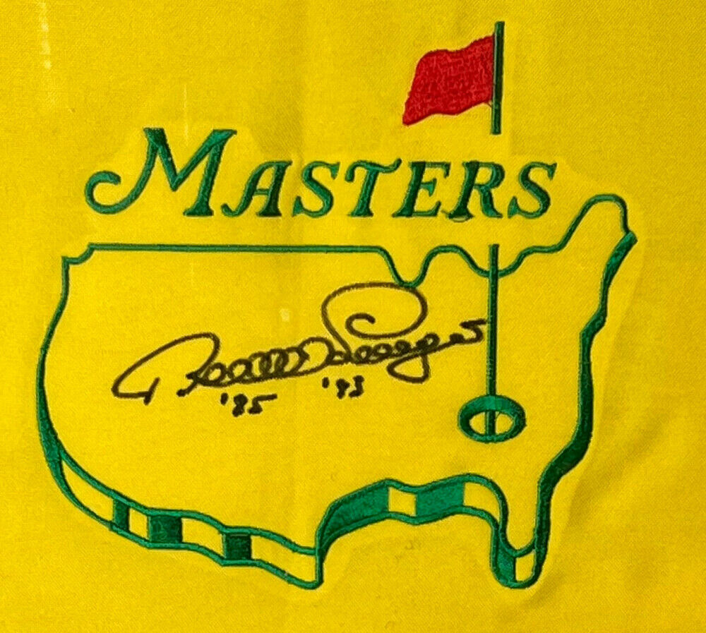 Bernard Langer Signed Masters 26x30 Custom Framed Pin Flag Display (JS ...