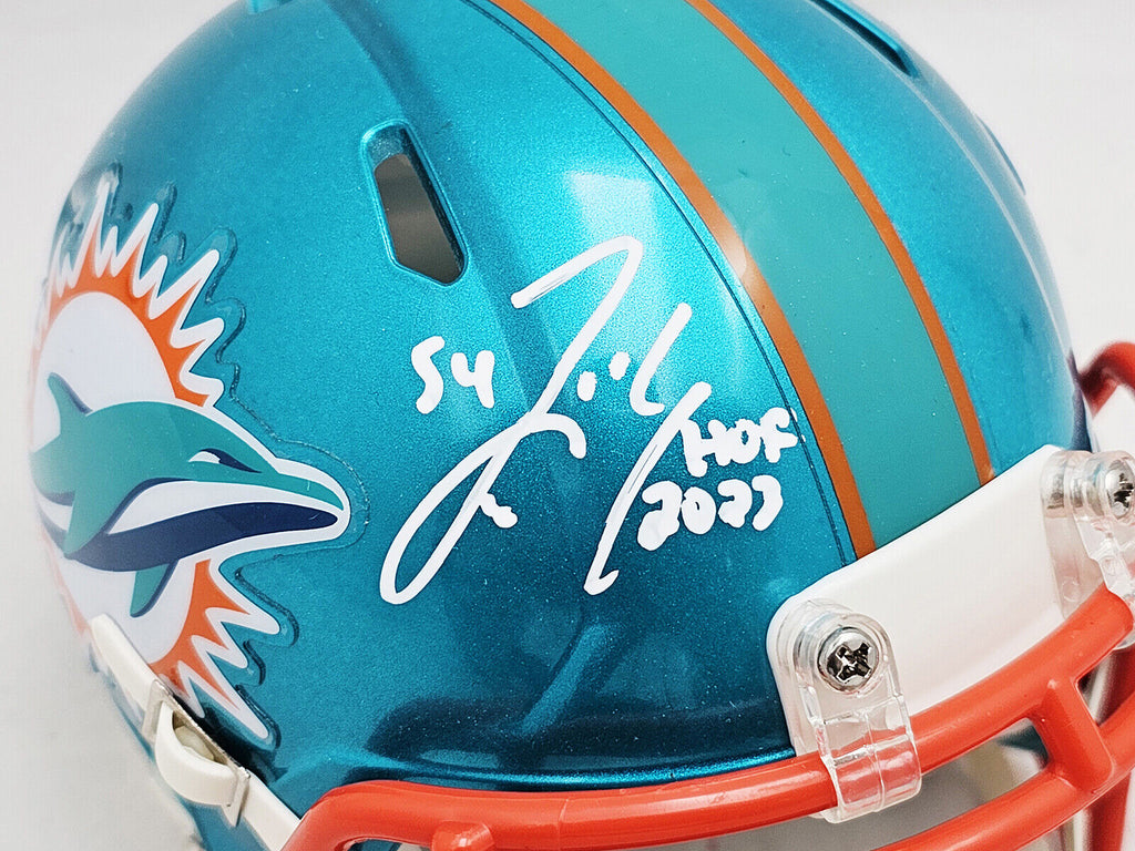 ZACH THOMAS AUTOGRAPHED DOLPHINS FLASH TEAL SPEED MINI HELMET HOF 2023 ...