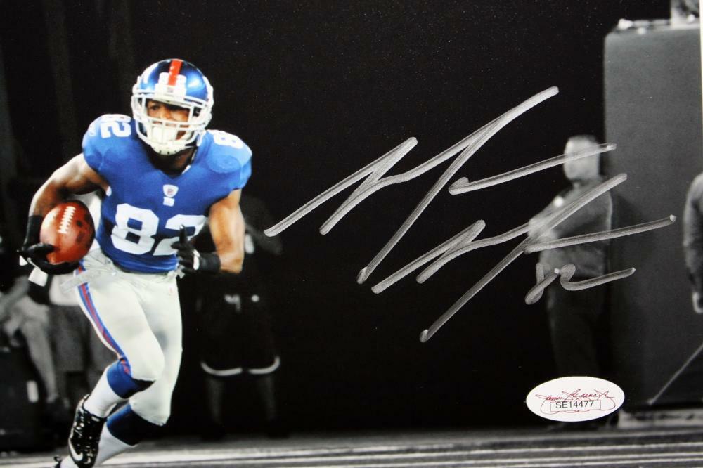 Mario Manningham Autographed 8x10 B&W Color Photo- JSA Authenticated ...