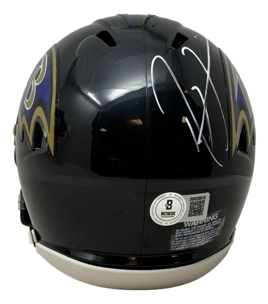 Ray Lewis Signed Baltimore Ravens Mini Speed Helmet BAS w/ Case – Super ...