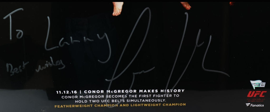 Conor McGregor Framed Autographed UFC Poster Inscribed "To Larry" Fana ...