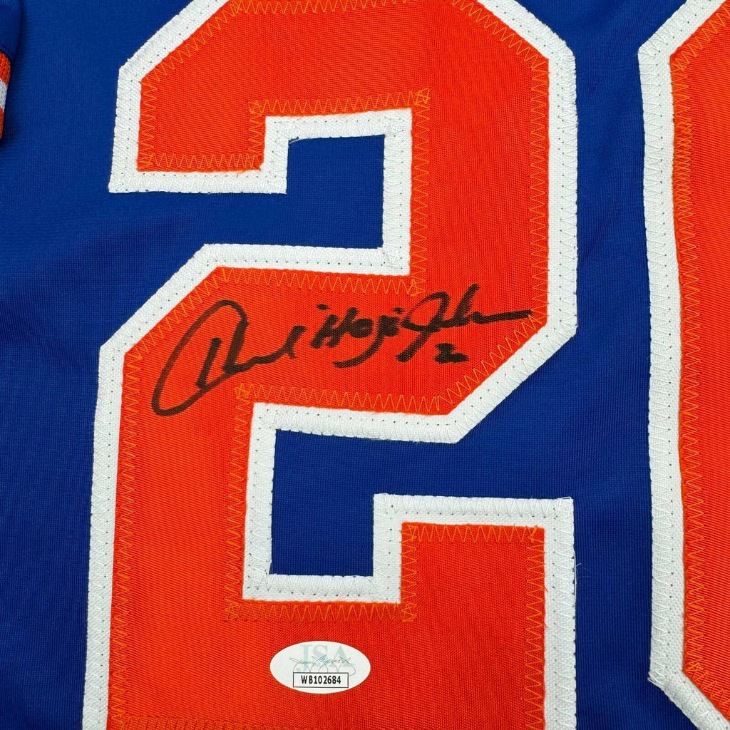 Autographed/Signed Howard Johnson "HOJO" New York Blue Baseball Jersey ...