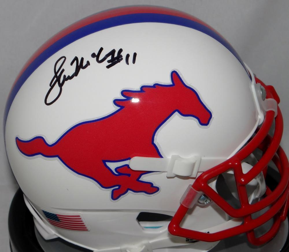 Lance McIlhenny Autographed SMU Mustangs Schutt Mini Helmet- JSA Witne ...