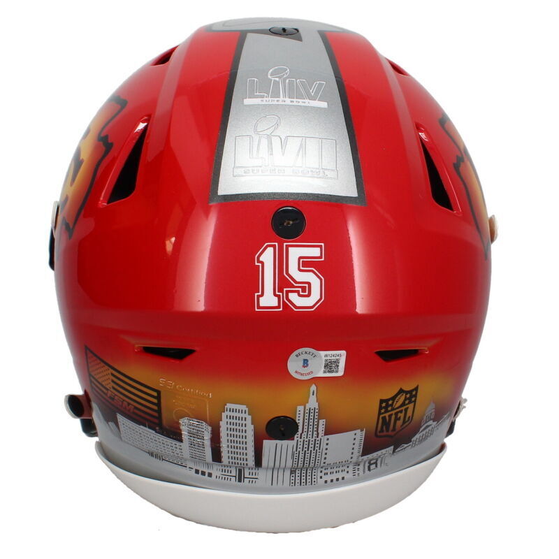 Patrick Mahomes Autographed Chiefs SB 57 Ripped Speed Flex Helmet Beck ...