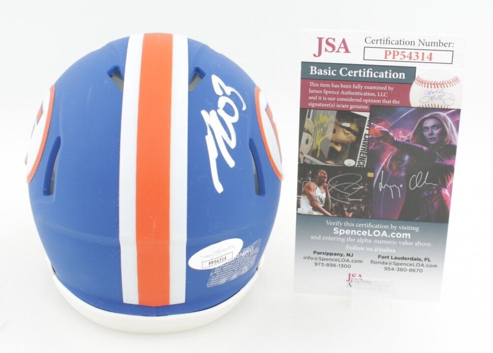 Marco Wilson Signed Florida Gators Throwback Mini Helmet (JSA COA) Car ...