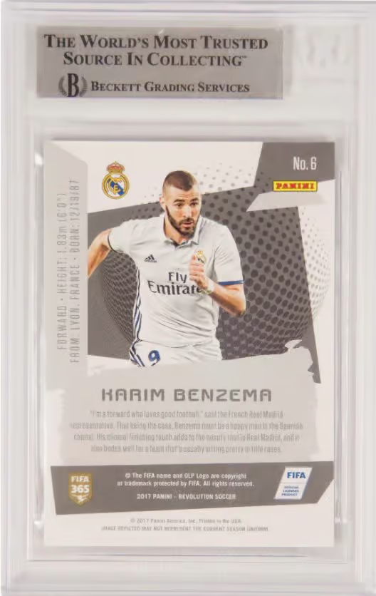 Karim Benzema Signed 2017 Panini Revolution #6 - BGS Authentic – Super ...