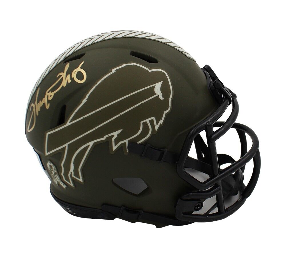 Thurman Thomas Signed Buffalo Bills Speed Salute to Service Mini Helme ...