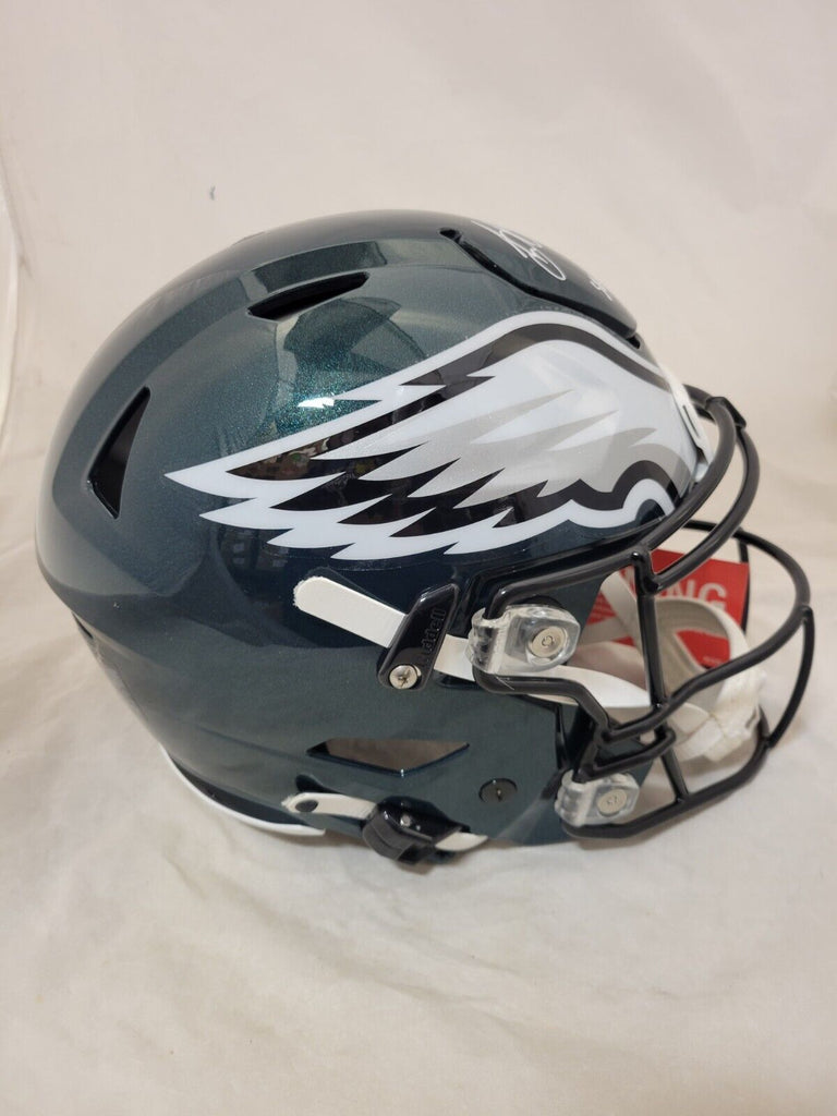 SAQUON BARKLEY SIGNED PHILADELPHIA EAGLES SPEEDFLEX HELMET "2K SA" BAS ...