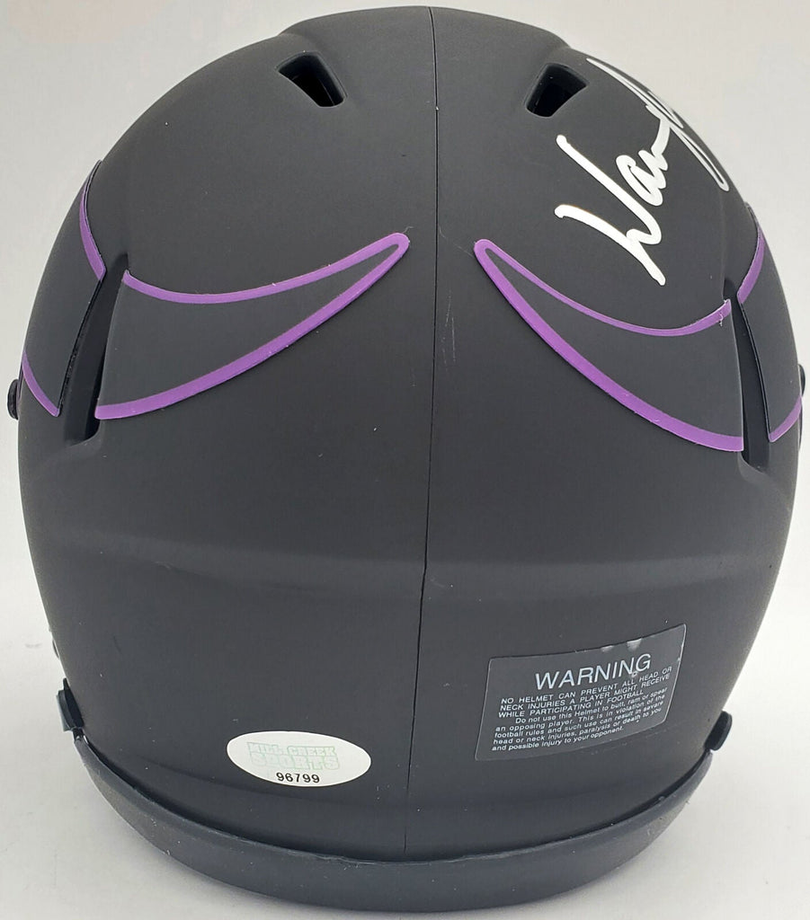 WARREN MOON AUTOGRAPHED VIKINGS ECLIPSE BLACK MINI HELMET HOF 06 MCS H ...