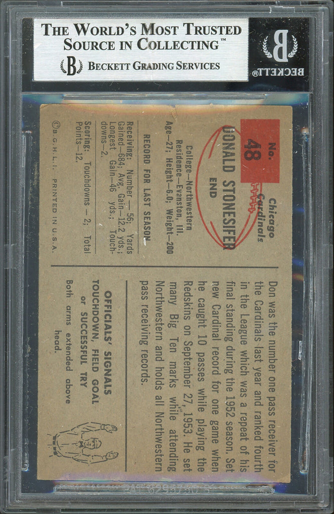 Cardinals Don Stonesifer Authentic Signed 1954 Bowman #48 Card BAS Sla ...