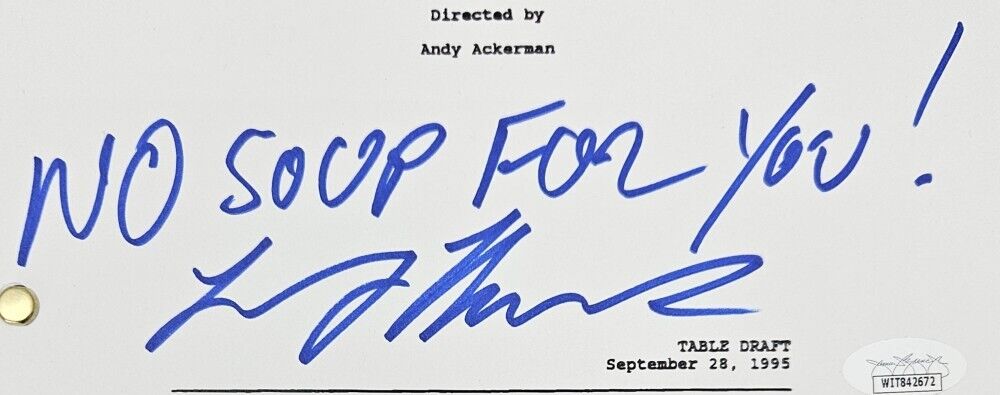 Larry Thomas Signed "Seinfeld: "The Soup Nazi" Full Episode Script (JS ...