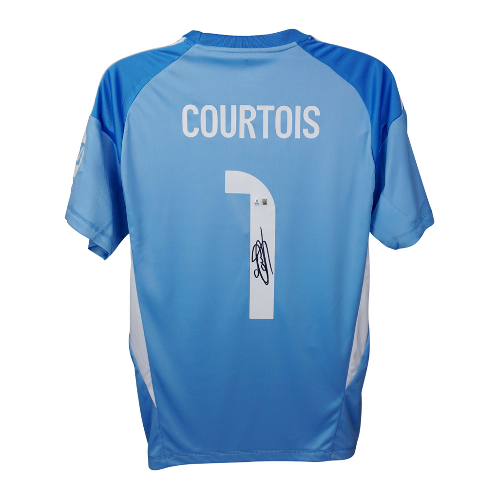 Thibaut Courtois Signed Real Madrid Soccer Jersey #1 with Beckett Witn ...