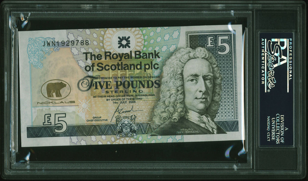 Jack Nicklaus Authentic Signed 5 Pound Royal Bank of Scotland Note PSA ...
