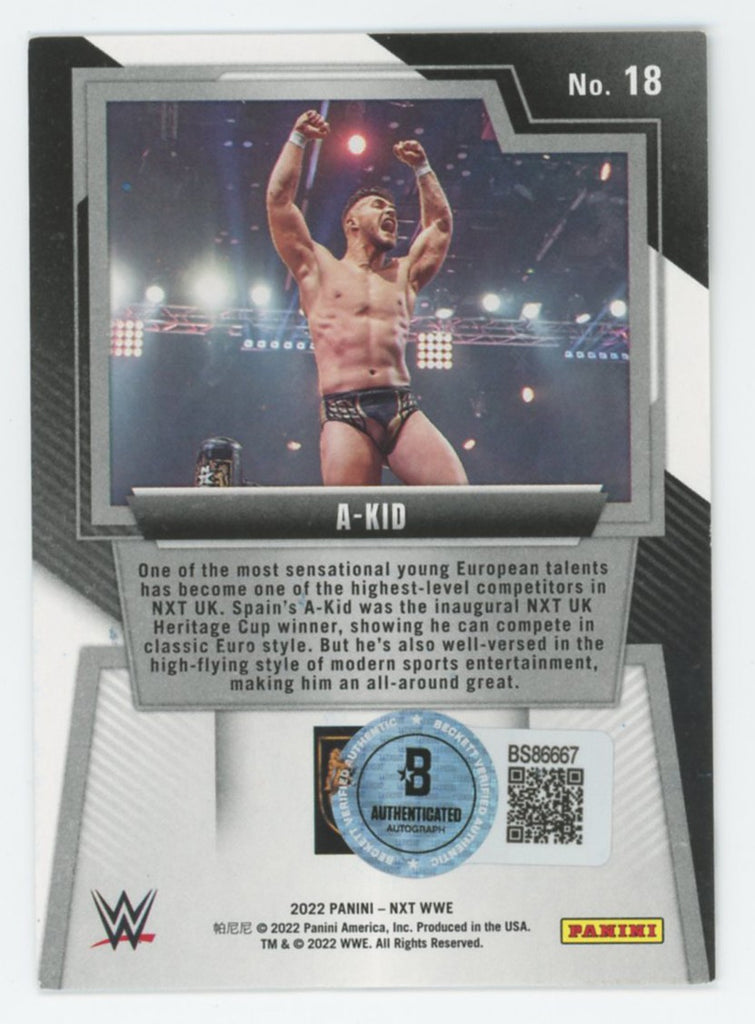 A-Kid WWE Authentic Signed 2022 Panini NXT #18 Card BAS #BS86667 ...