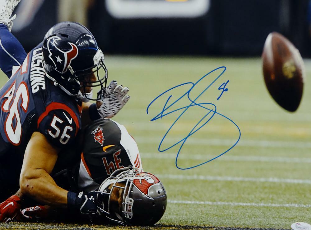 Brian Cushing Autographed Texans 16x20 Against Tampa Photo- JSA W Auth ...