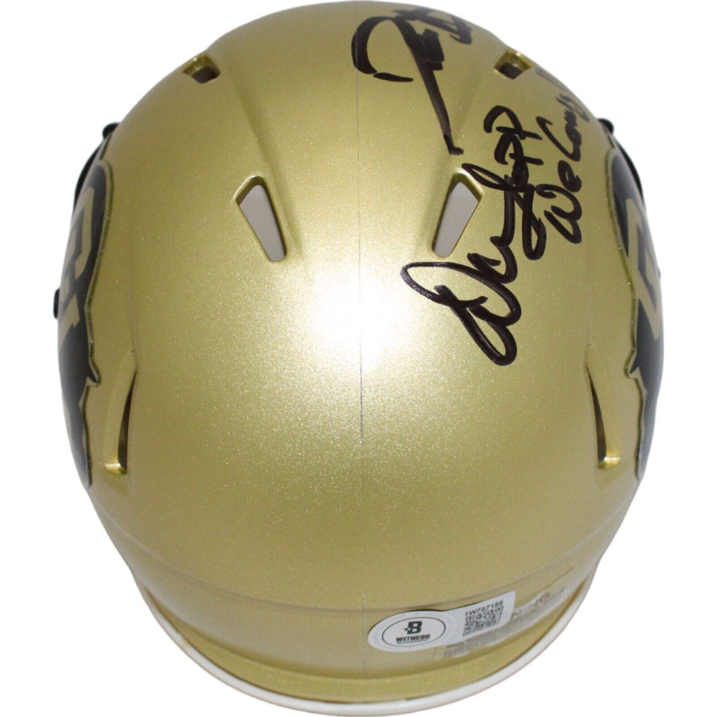 Deion Sanders Warren Sapp Signed Colorado Gold Mini We Coming Beckett ...